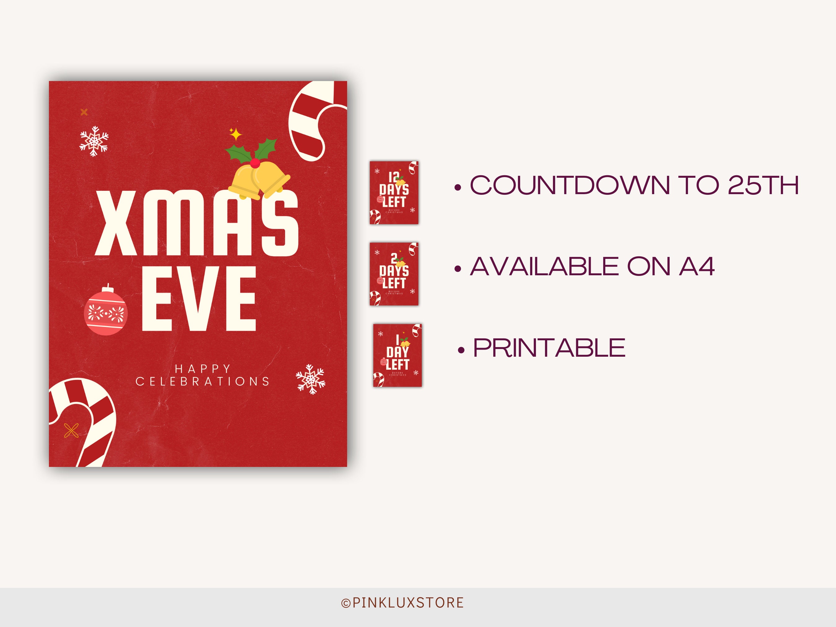 Printable Christmas Countdown, December 25th (digital Download) - Etsy