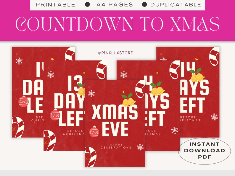 Printable Christmas Countdown, December 25th (digital Download) - Etsy
