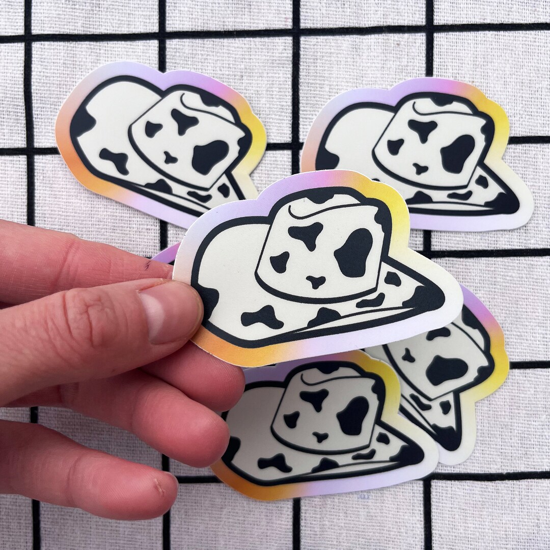 Rainbow Cowboy Hat Sticker, Weather-resistant Vinyl Sticker, 3" Sticker ...