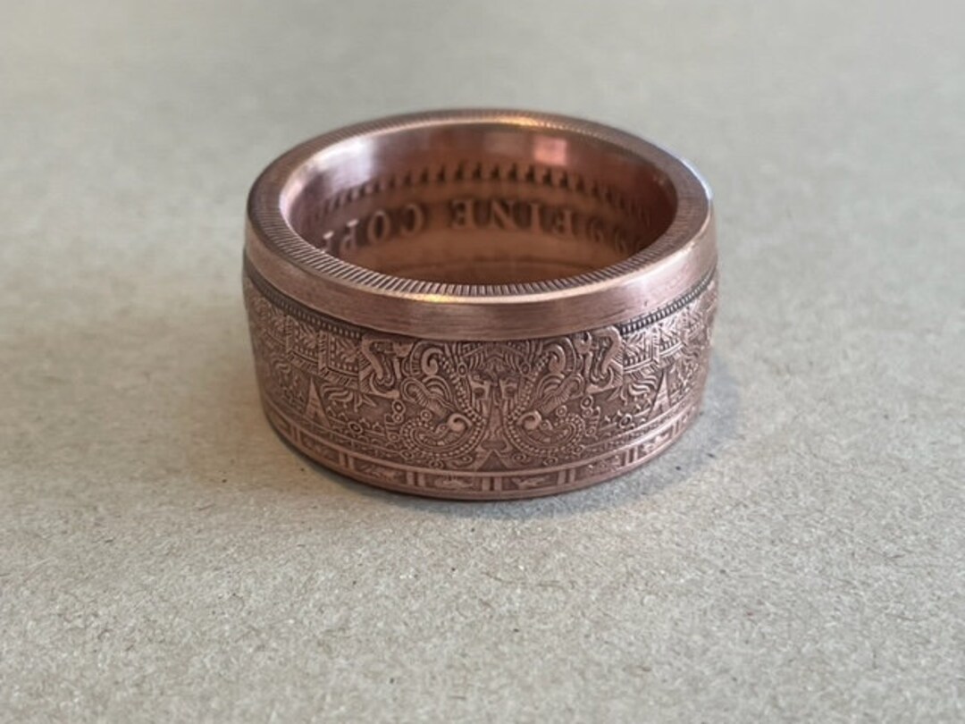 Aztec Calendar Copper Coin Ring - Etsy