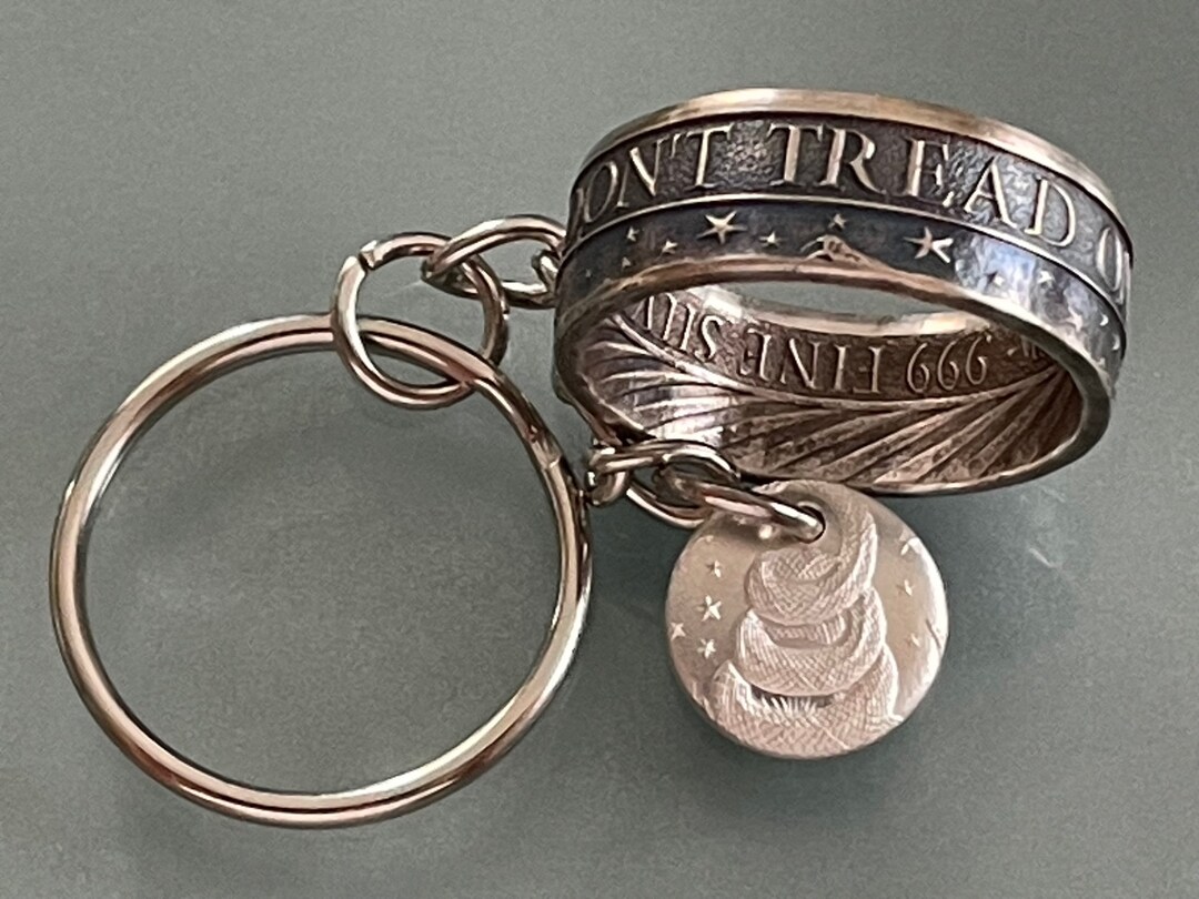 Don't Tread on Me Silver Coin Ring With Keychain - Etsy