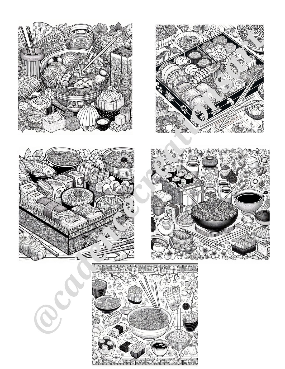 Japanese Food Coloring Sheets - Etsy