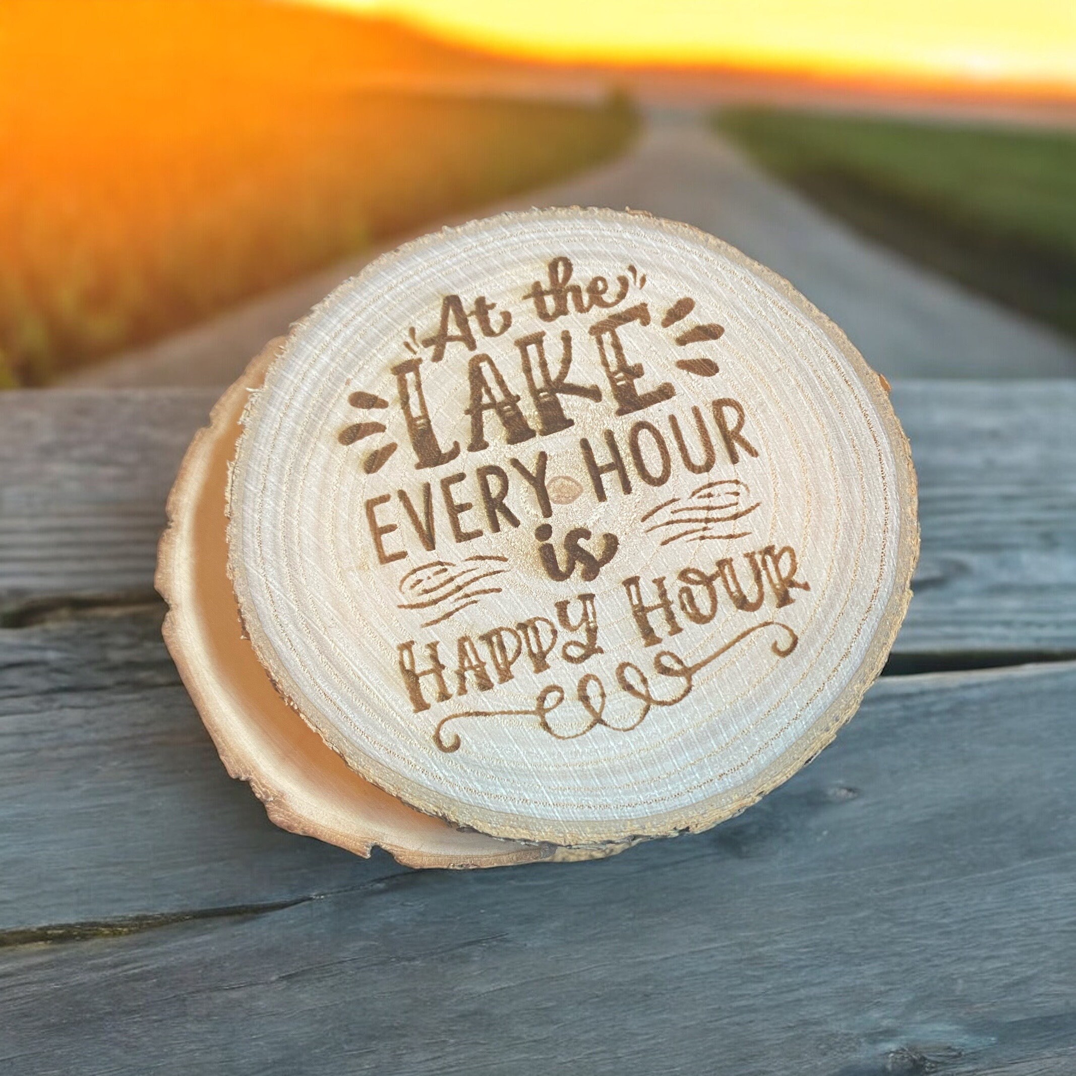 Custom Cabin Themed Wood Tree Round Coasters Rustic Handmade Woodland ...