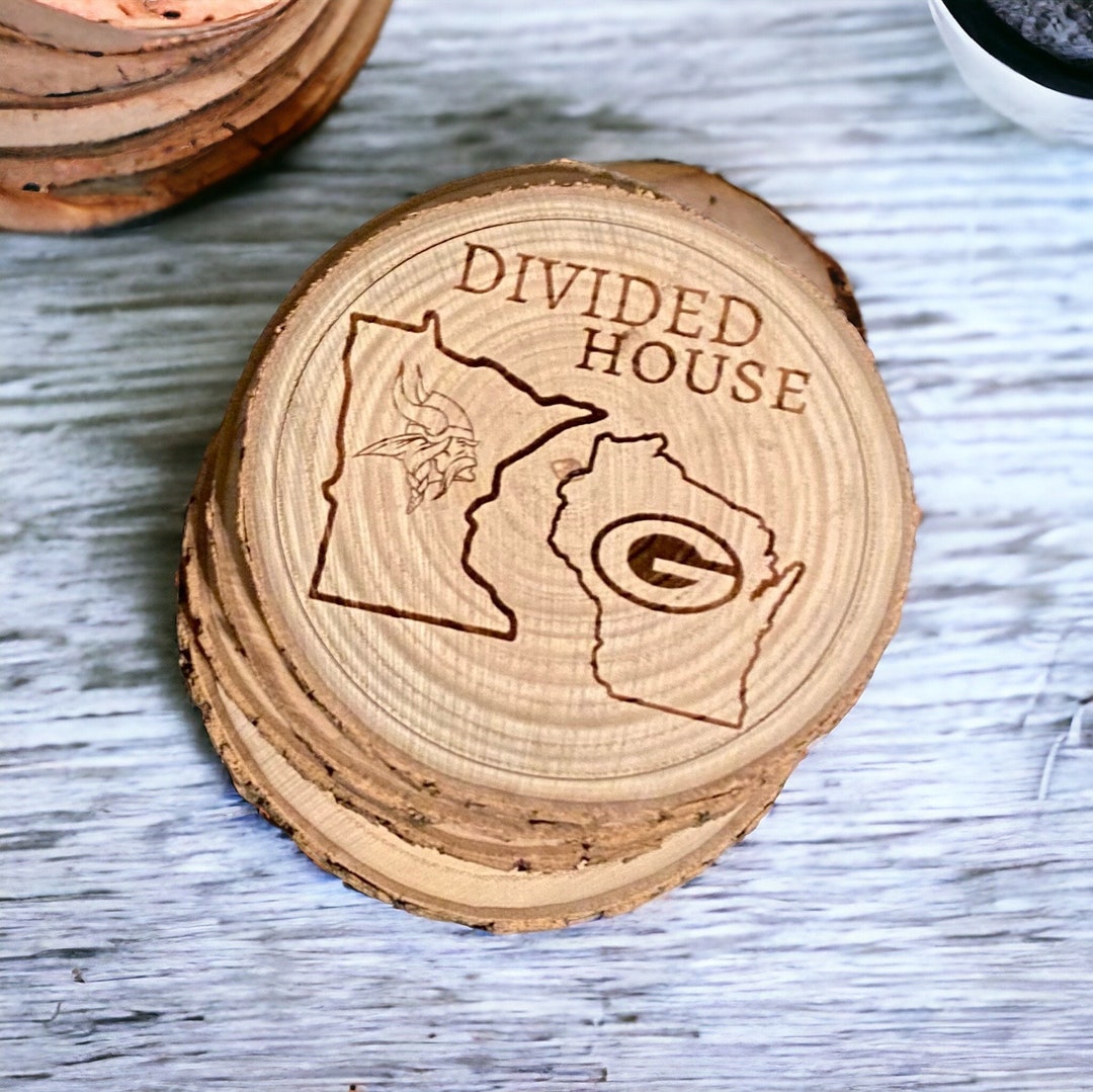 Personalized Wood Coasters Tree Coaster Live Edge Bark Coaster Set ...