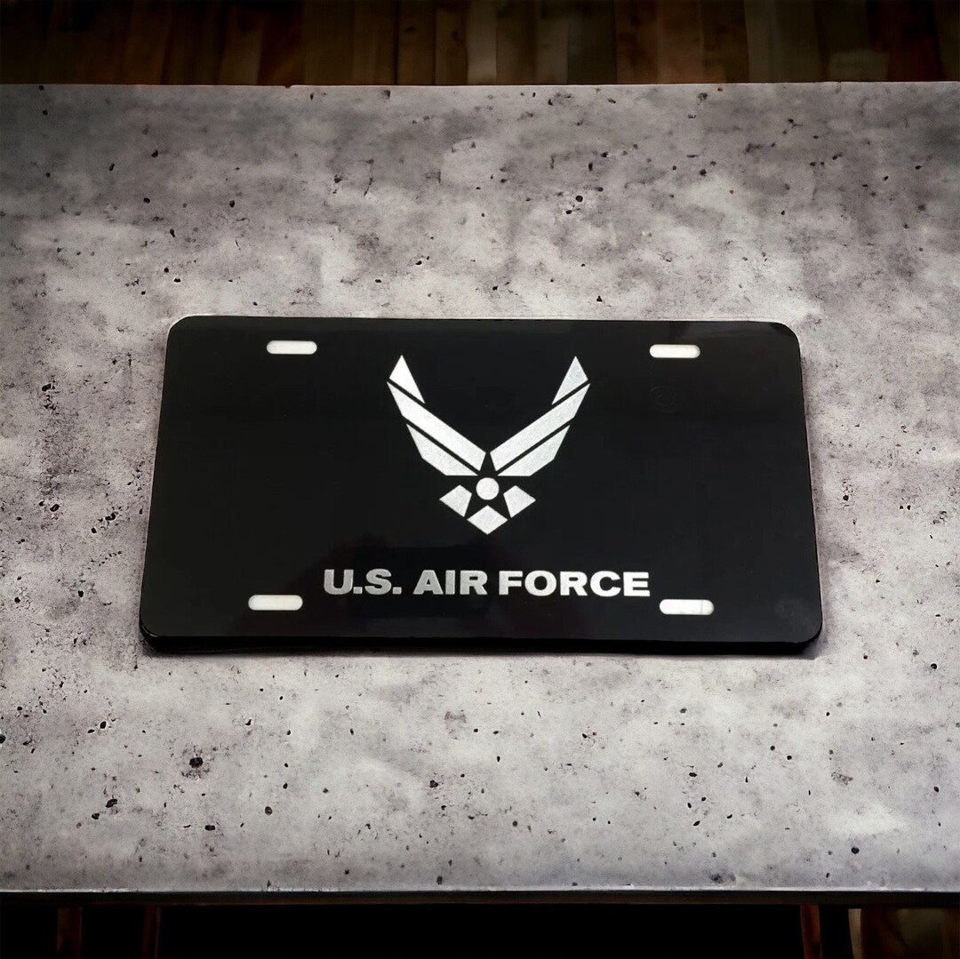 U.S Air Force Engraved Car Tag Black Aluminum Front License Plate - Etsy