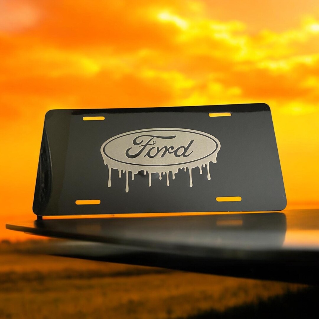 FORD Drip Theme Engraved Car Tag Black Aluminum Front License Plate - Etsy