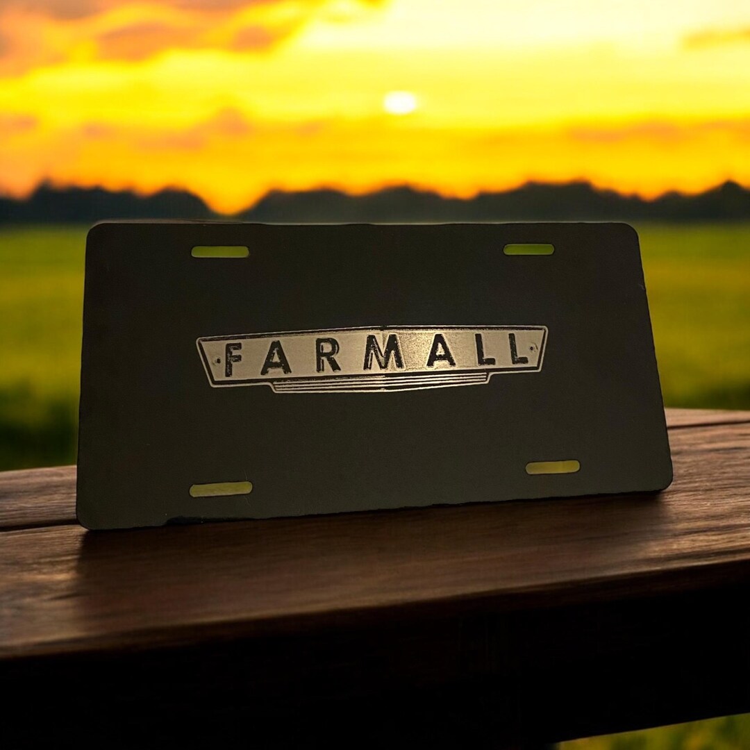 Custom Engraved Rustic Farmall Emblem License Plate 6x12 Chrome Mirror ...