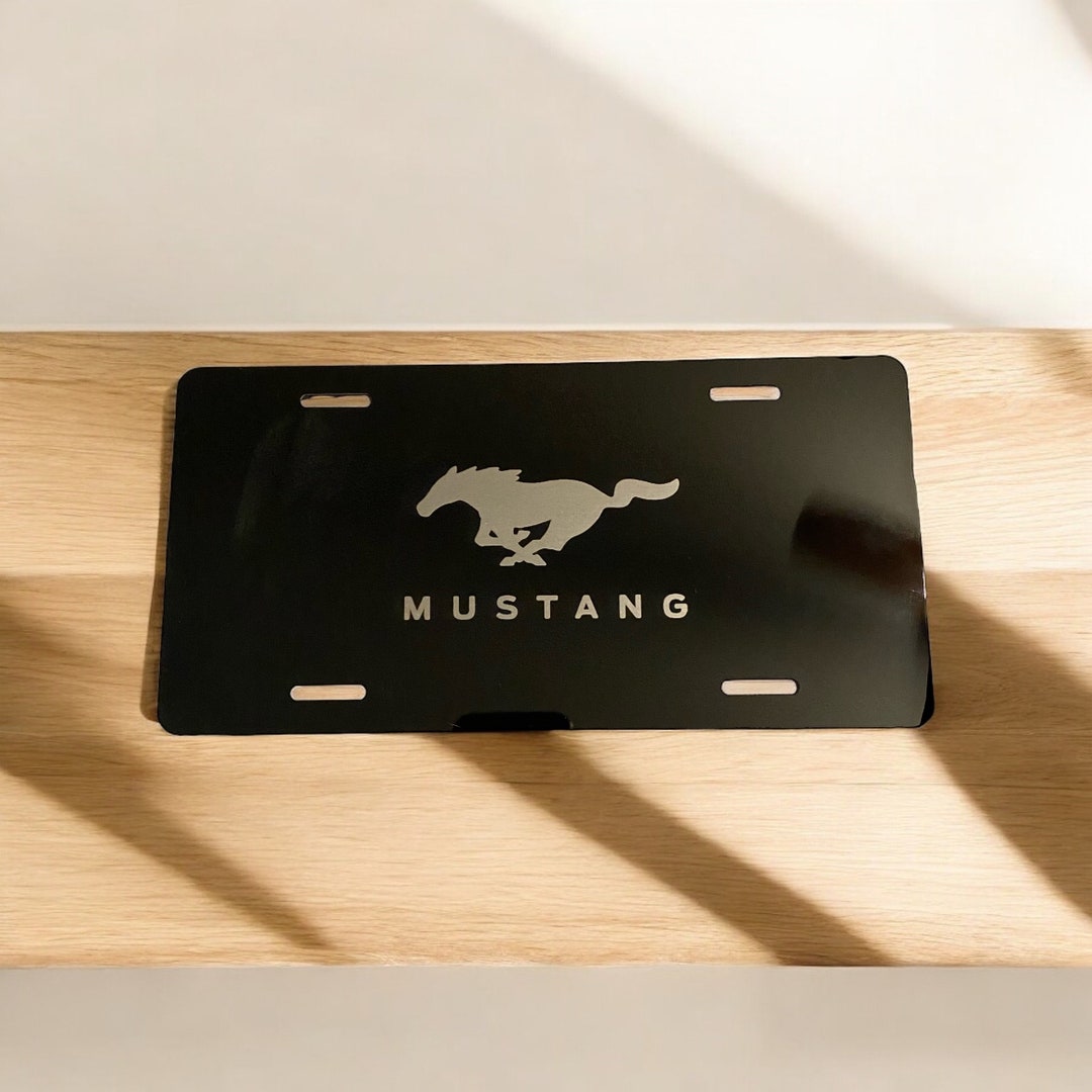Mustang Ford Engraved Car Tag Black Aluminum Front License Plate - Etsy