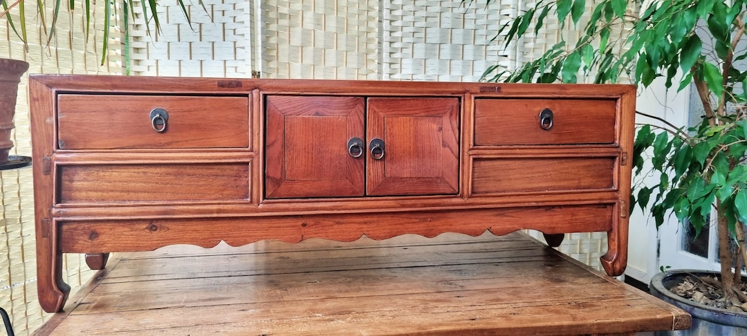 Mid Century Chinese Ming Dynasty Style Hardwood Low Cabinet - Etsy