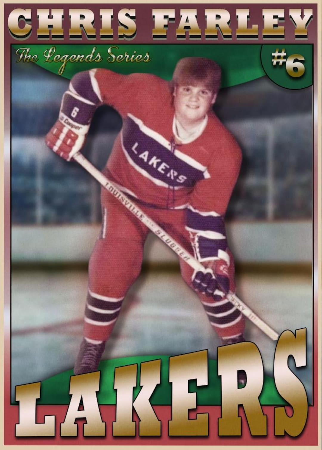 Chris Farley Hockey Card -tommy Boy - High Stick Hockey Cards - Etsy