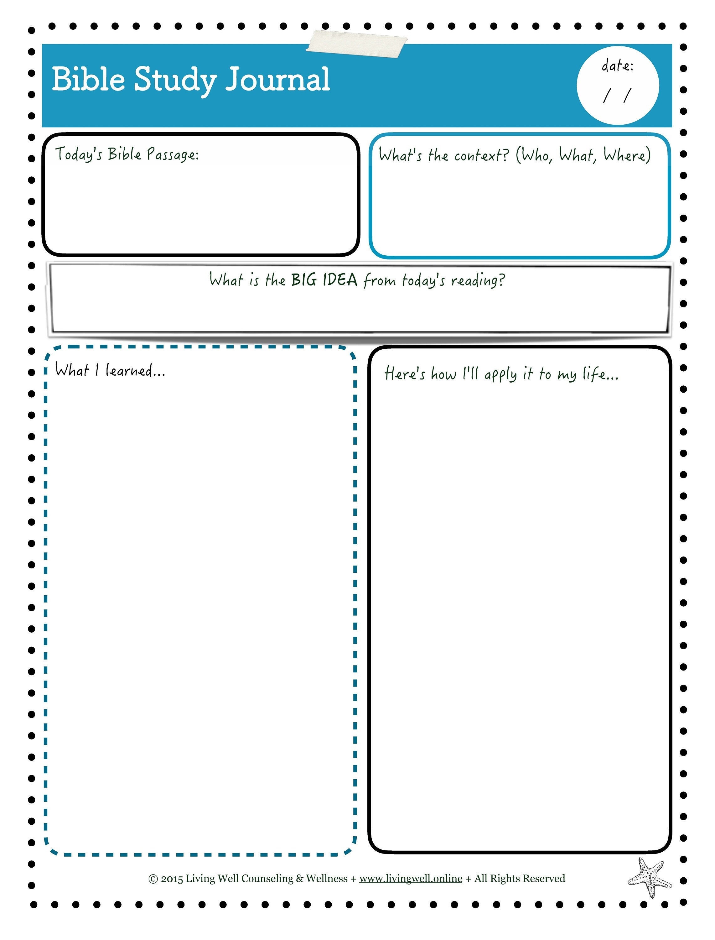 Free Bible Study Journal Printable Free Bible Study Journal Printable