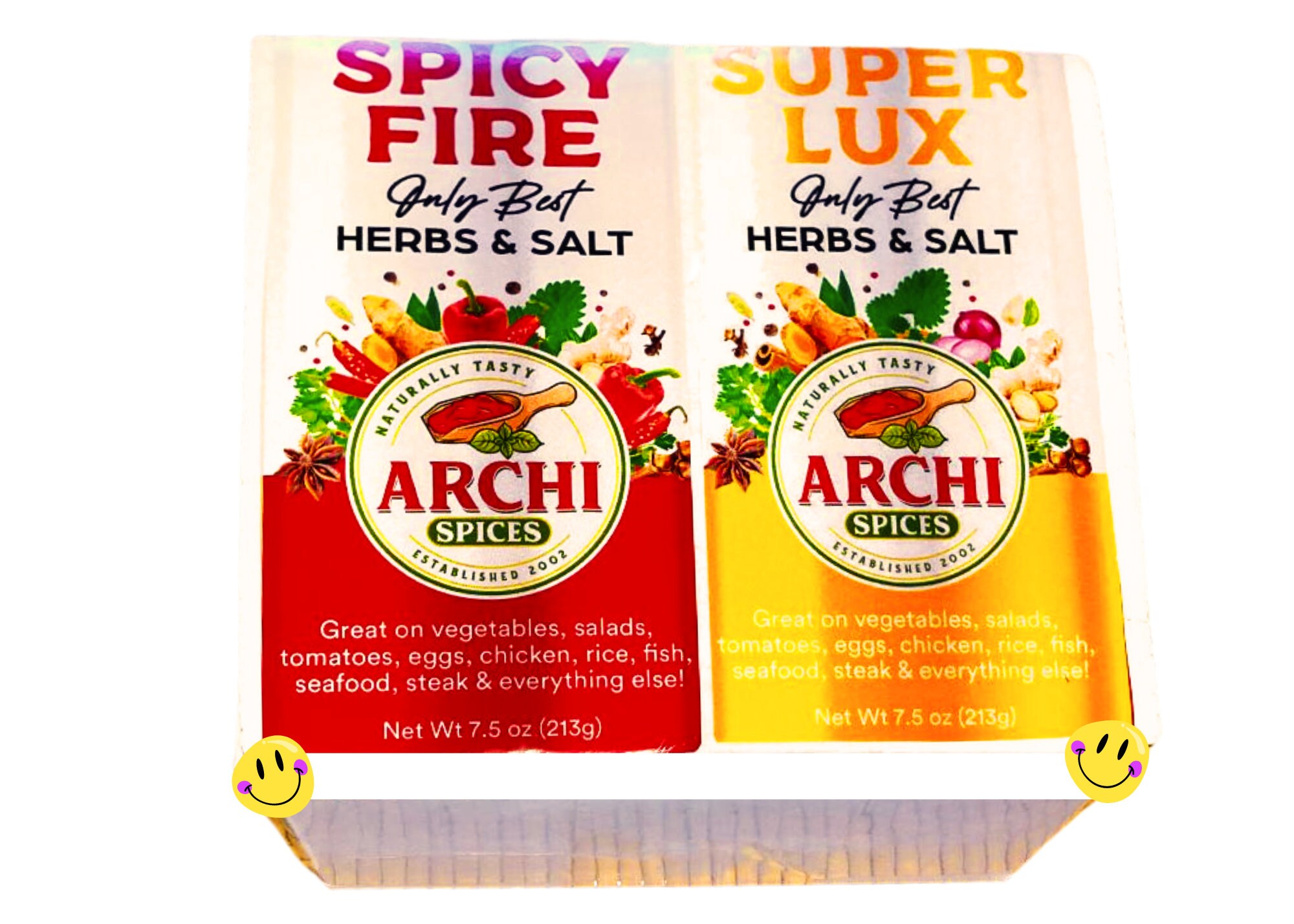 Archi Spices Duo, 15oz, Super Lux 7.5oz & Spicy Fire, Natural Seasoning ...