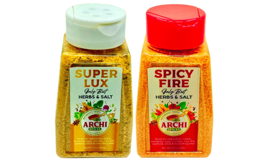 Archi Spices Duo, 15oz, Super Lux 7.5oz & Spicy Fire, Natural Seasoning ...