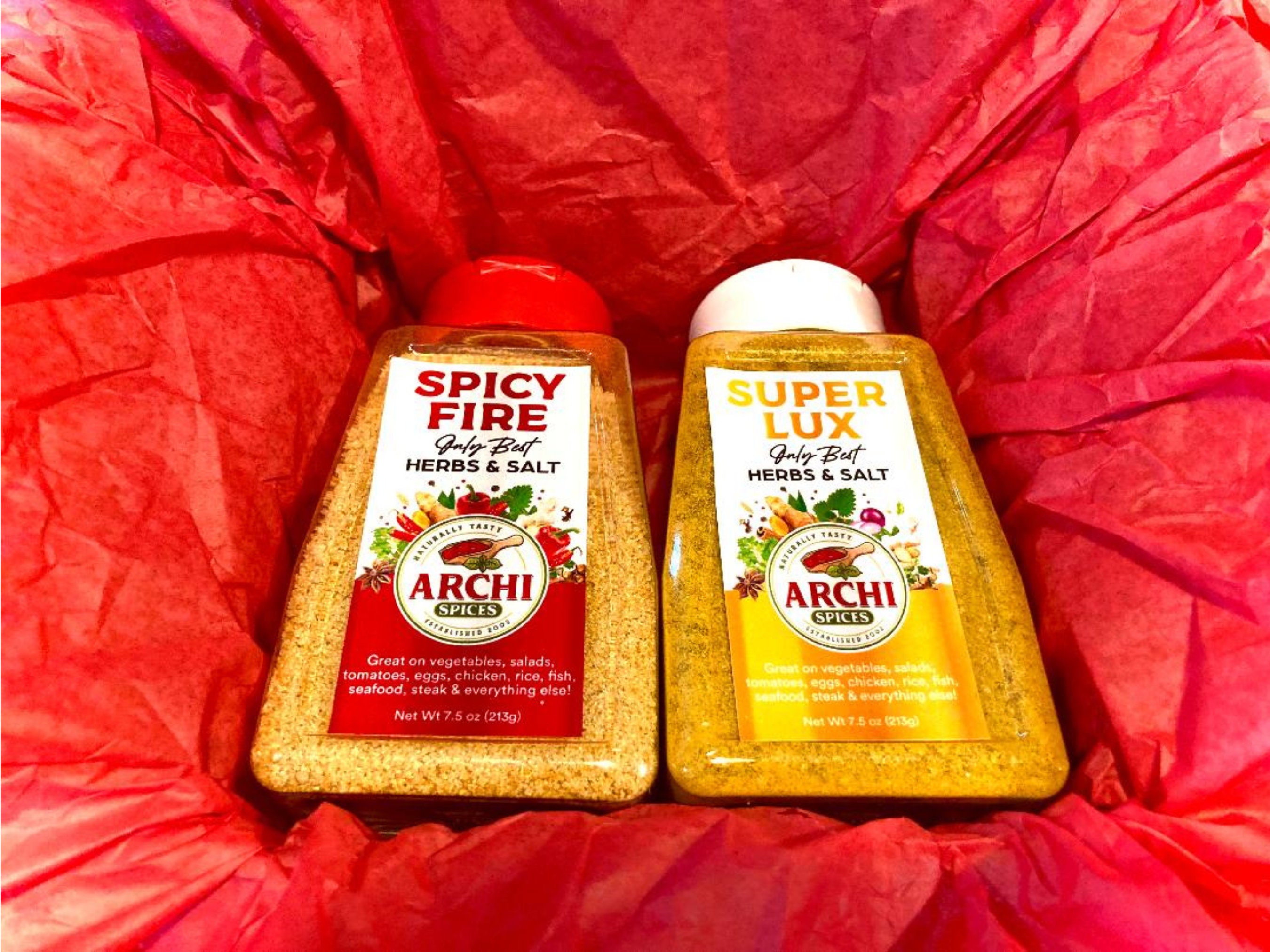 Archi Spices Duo, 15oz, Super Lux 7.5oz & Spicy Fire, Natural Seasoning ...