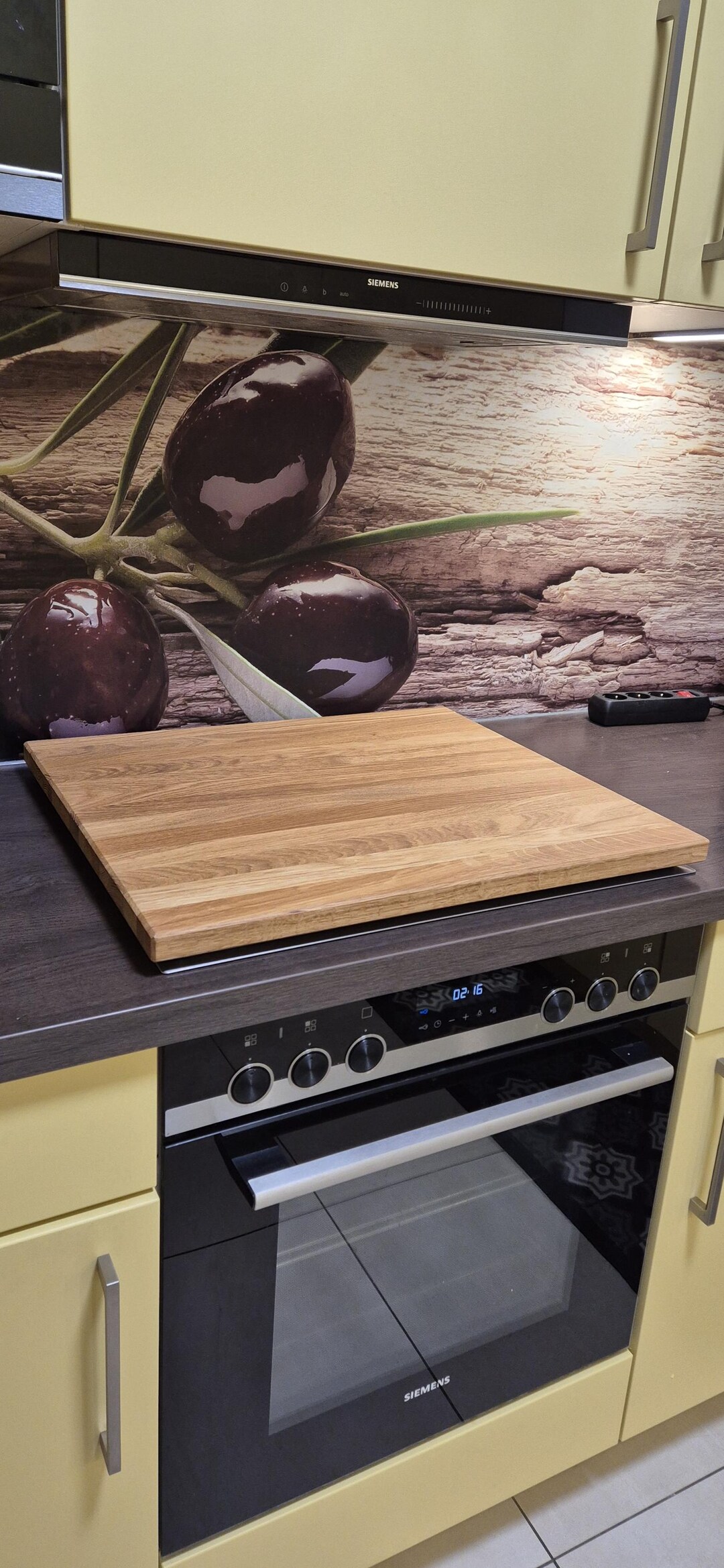 Stove Cover Made of Solid Oak Wood Hob Cover Made of Wood Cutting Board ...