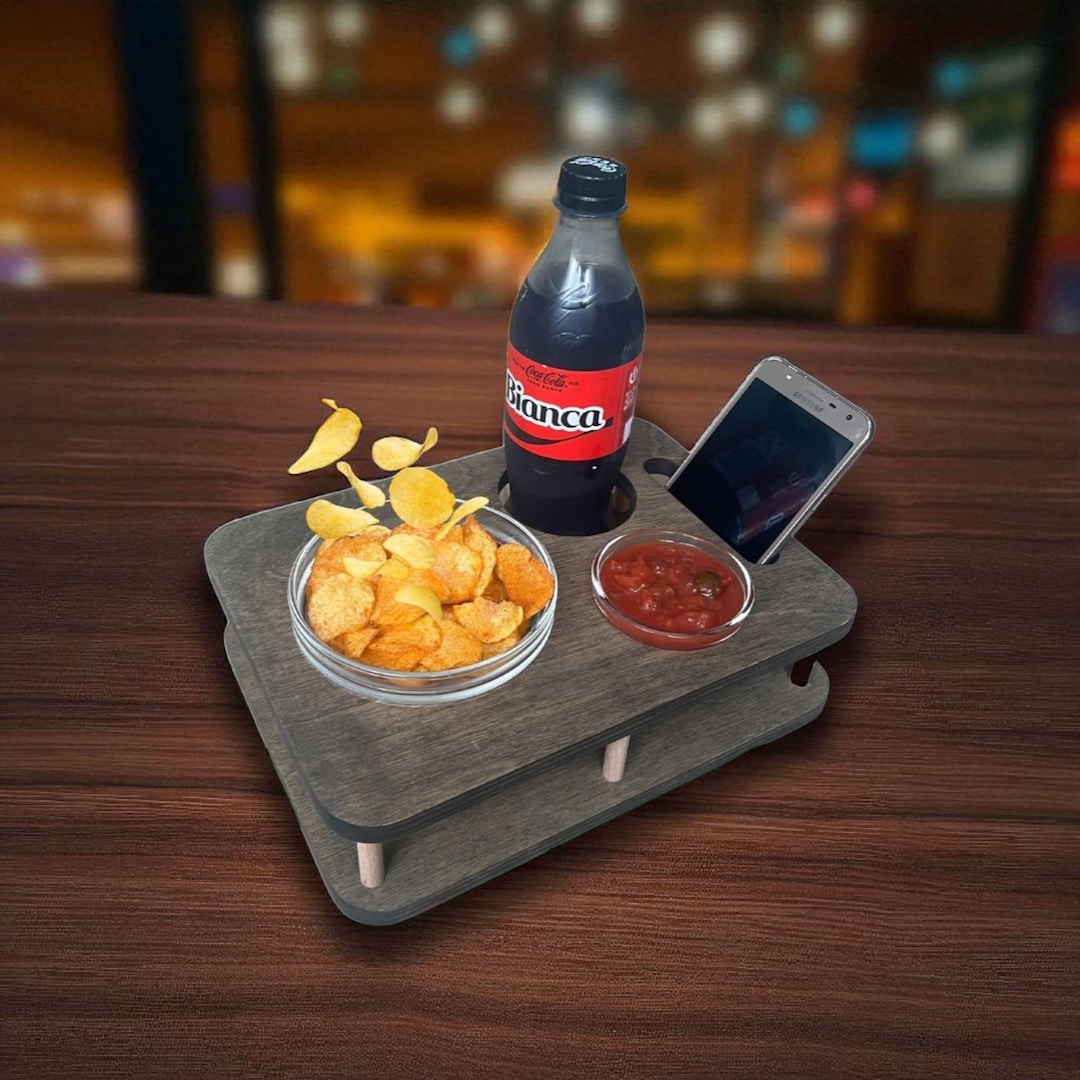 Snack Bar With 2 Glass Bowls YOLO Ebony Couch Bar Snack Box - Etsy