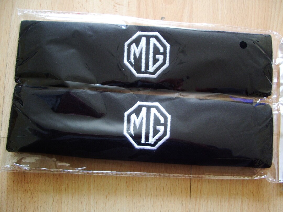 A Pair of Beautifully Embroidered MG Seat Belt Covers 1st Class Postage ...