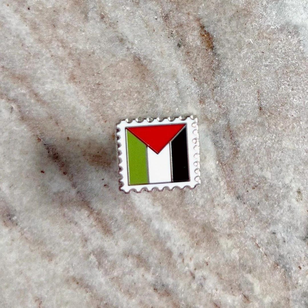 Free Palestine Postage Stamp Enamel Pin – Unique Design Featuring the ...