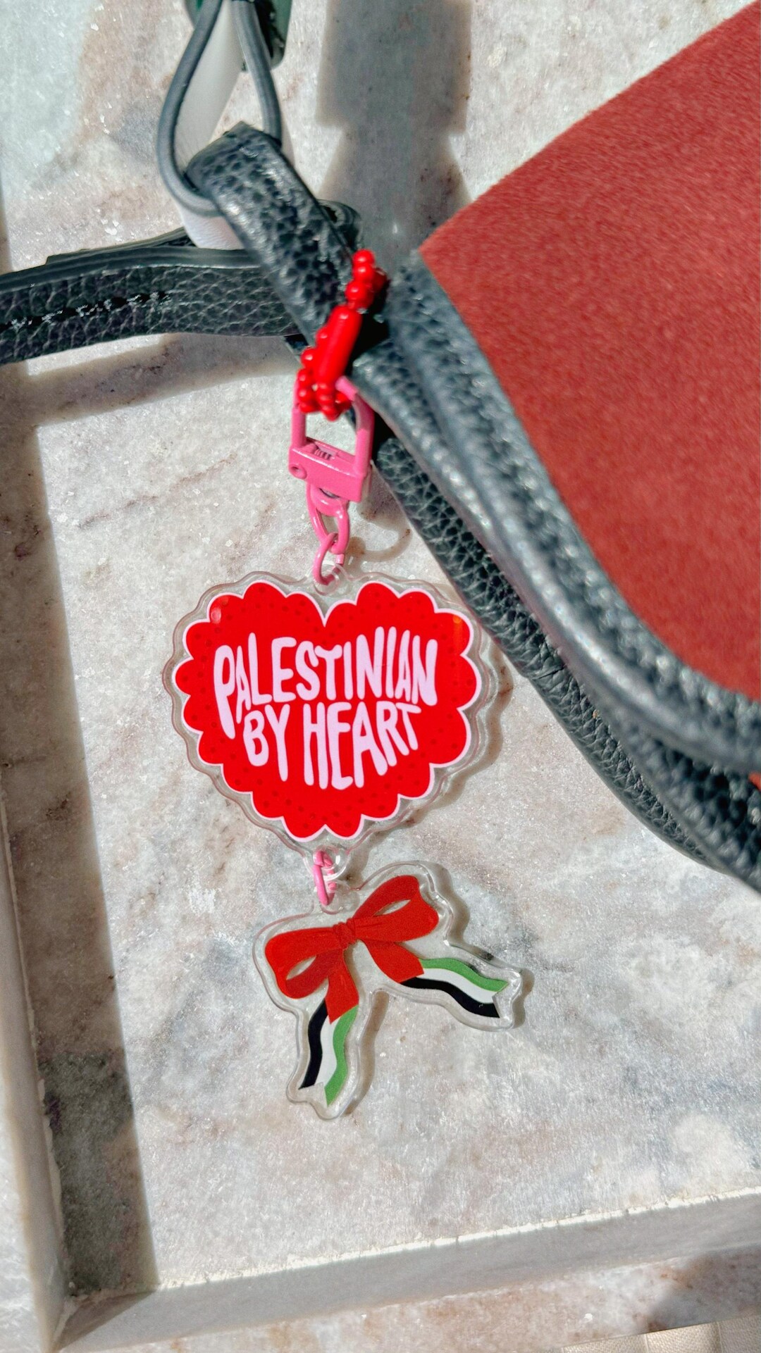 Palestinian by Heart Acrylic Keychain 3-inch Double-sided, Two-piece ...