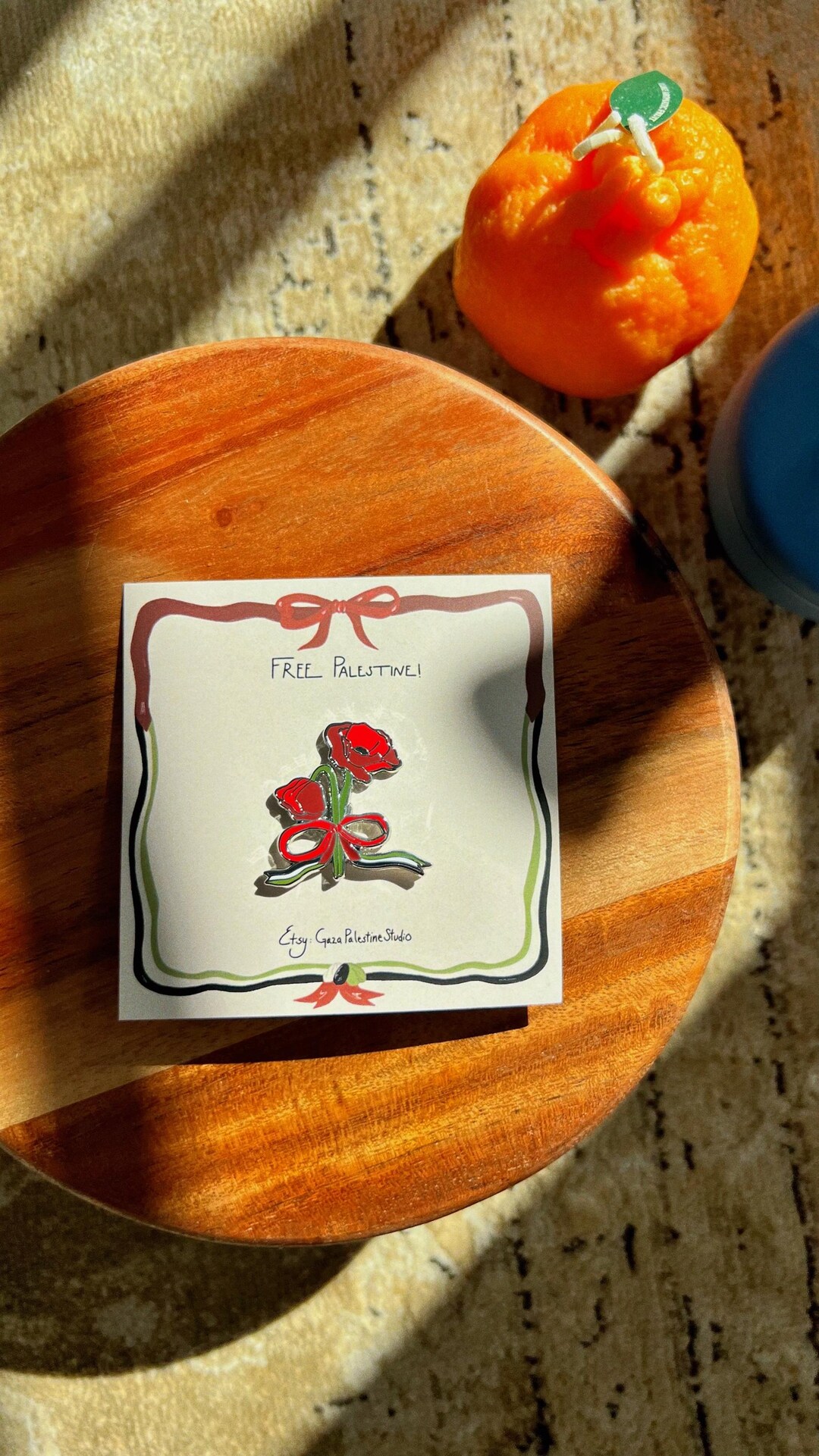 Palestine’s Red Poppy Flower Enamel Pin – Red Flowers With Palestinian ...