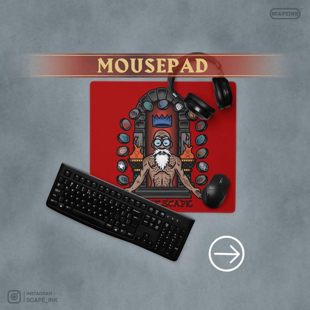 OSRS Wise Old Manmousepad Runescape Mousepad Gaming Mousepad Old School ...