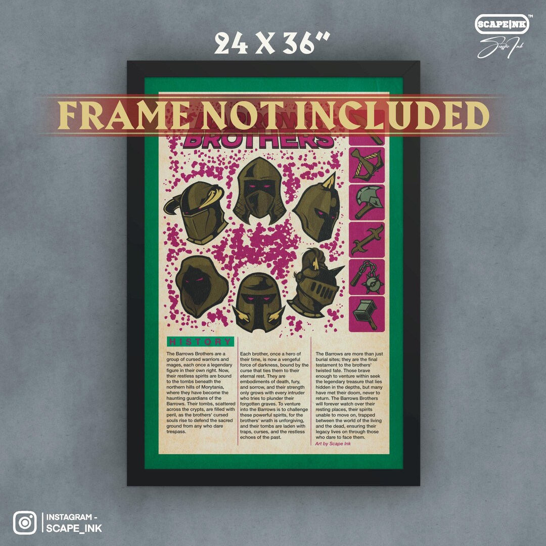 OSRS Barrows Poster | Old School Runescape | Best Gift | Poster | Wall ...