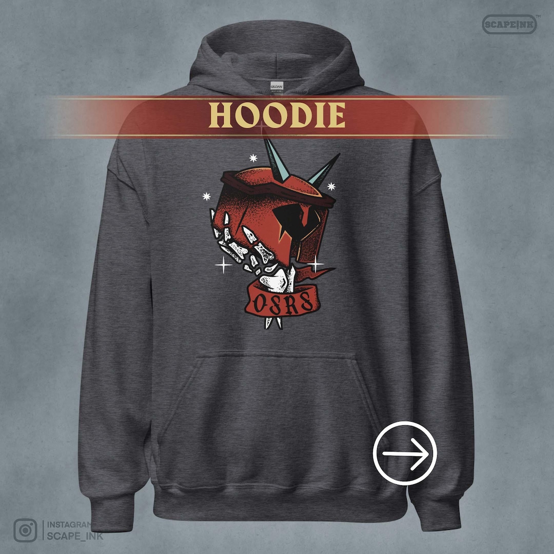 OSRS Dragon Med Helm | Runescape Hoodie | Gift for Him | Gift for Her ...