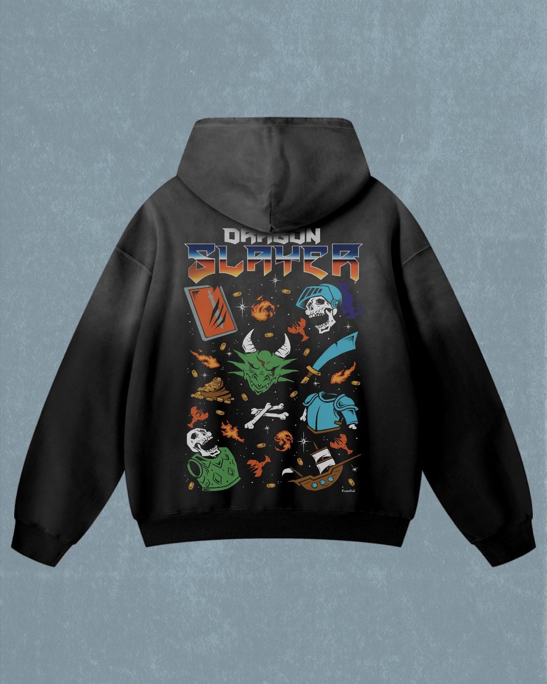 OSRS Dragon Slayer | Acid Wash Hoodie | Streetwear | Oversized | Old ...