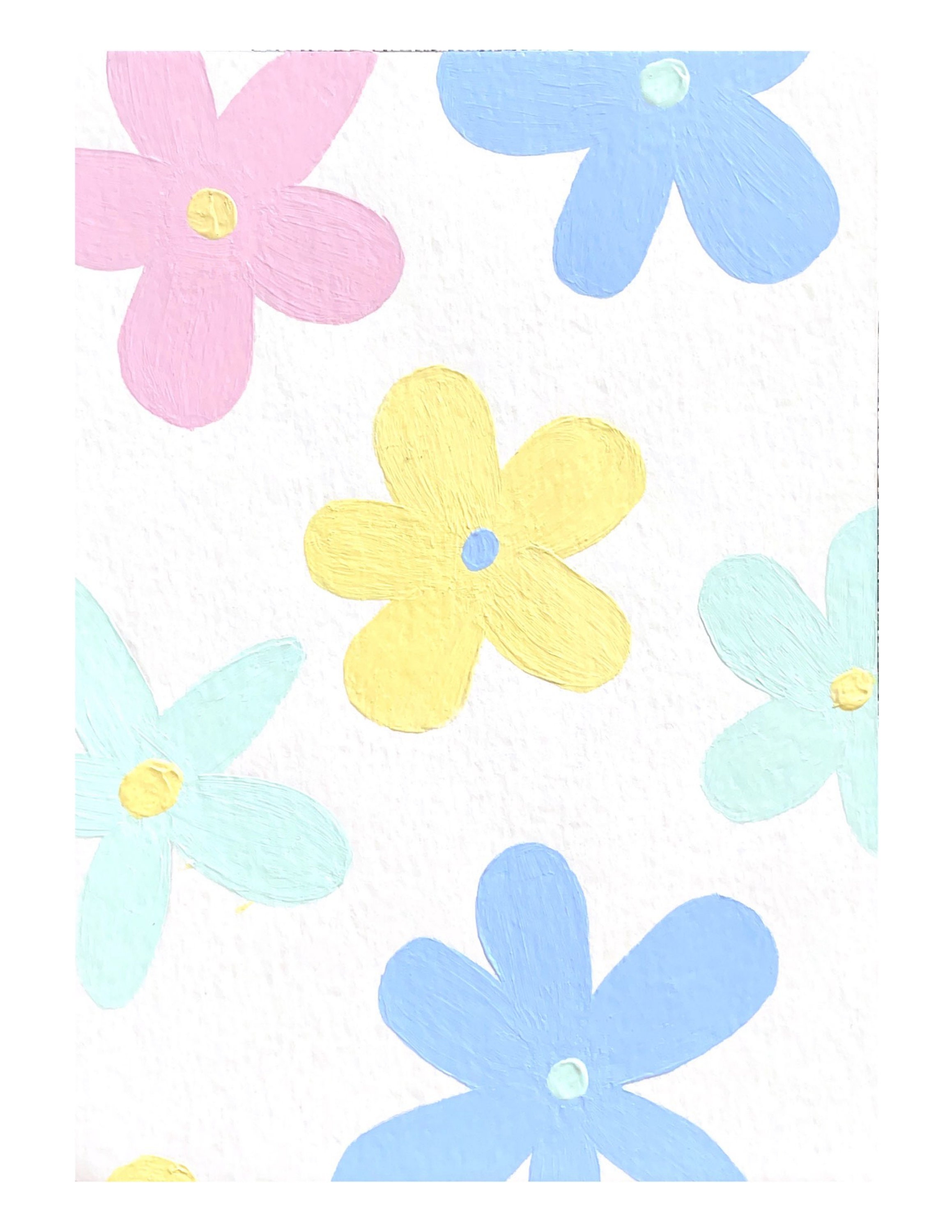 Handmade Wall Decor Painting - Pastel Flowers - Etsy