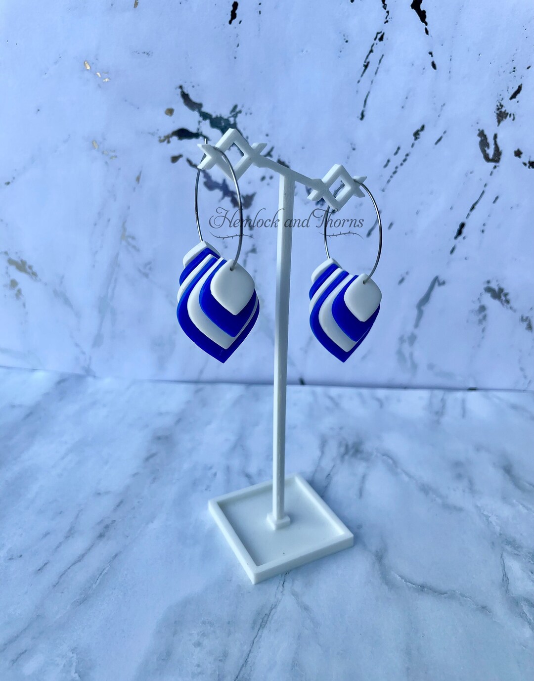 Diamond Polymer Clay Hoop Earrings: Layered Color Design - Etsy
