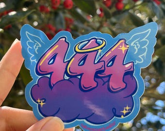 444 Angel Number Sticker, Angel Number, Spirituality, Sticker for ...