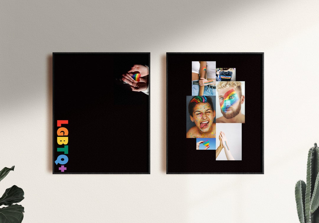 Subtle Pride Wall Art Holding Hands Line Art Pride Home - Etsy