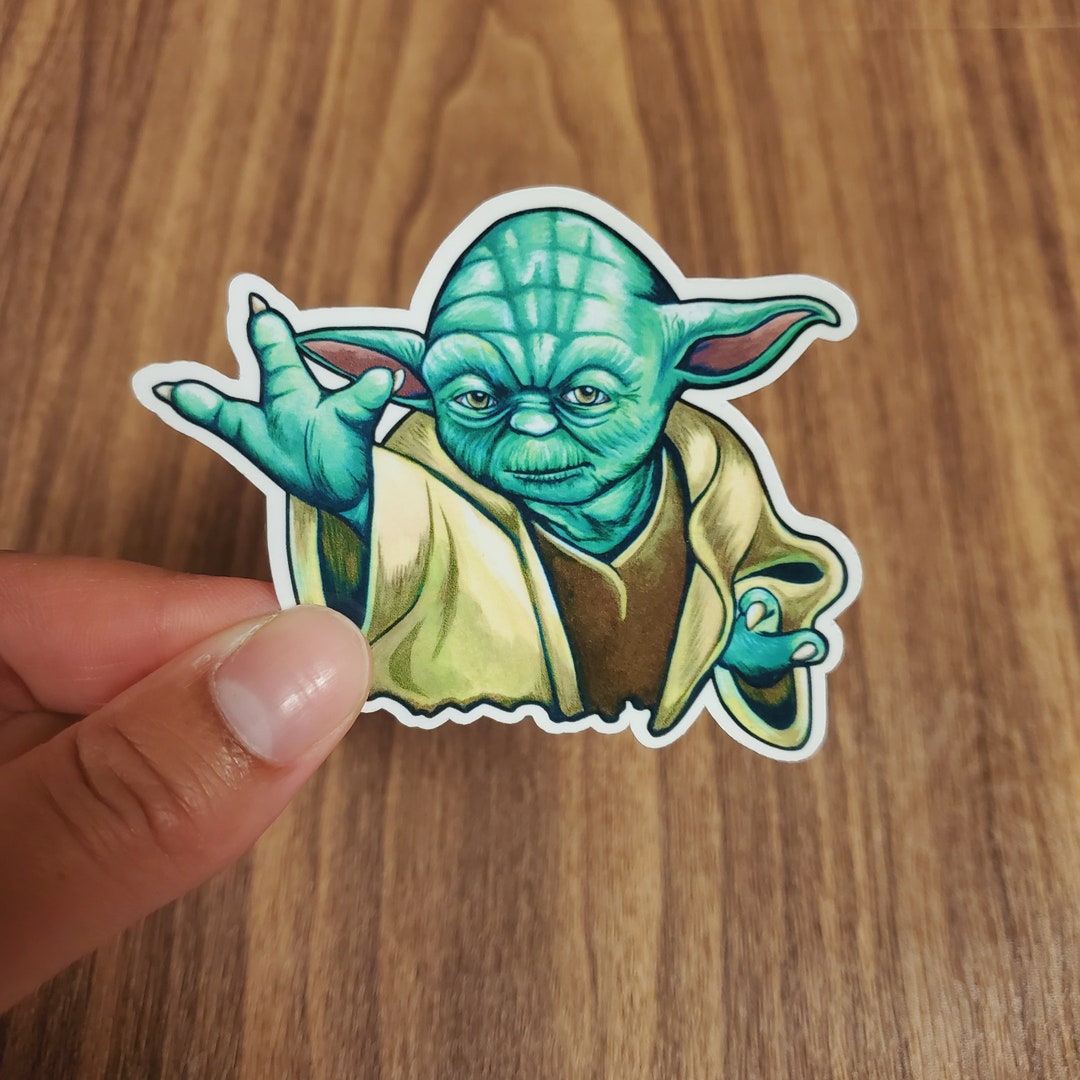 Yoda Painted Sticker - Etsy