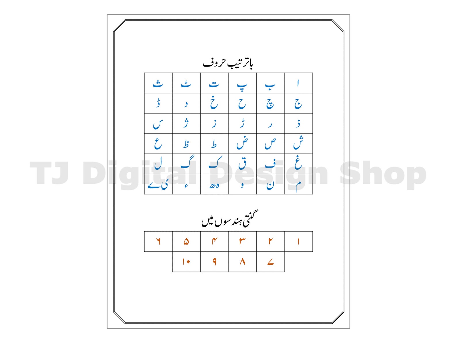Urdu Alphabet Flashcards for Kids, Urdu Alphabet Flashcards With ...