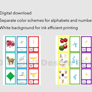 Urdu Alphabet Flashcards for Kids, Urdu Alphabet Flashcards With ...