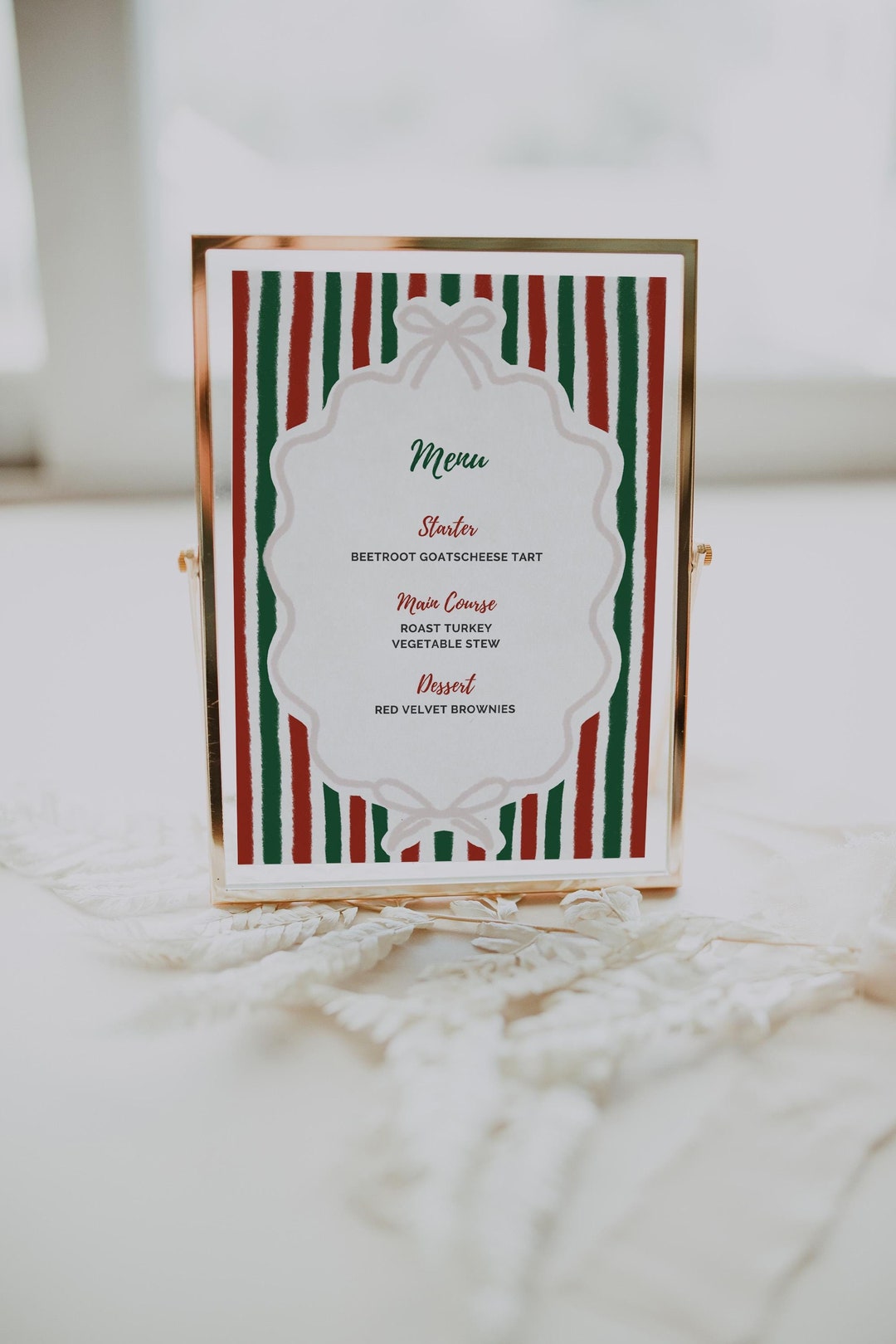 Editable Retro Christmas Dinner Menu, Customizable Christmas Dinner ...