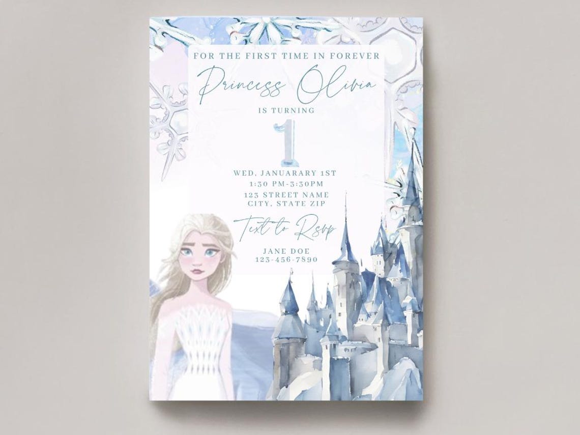 Ice Princess Birthday Invitation Editable & Printable Arendelle-themed ...