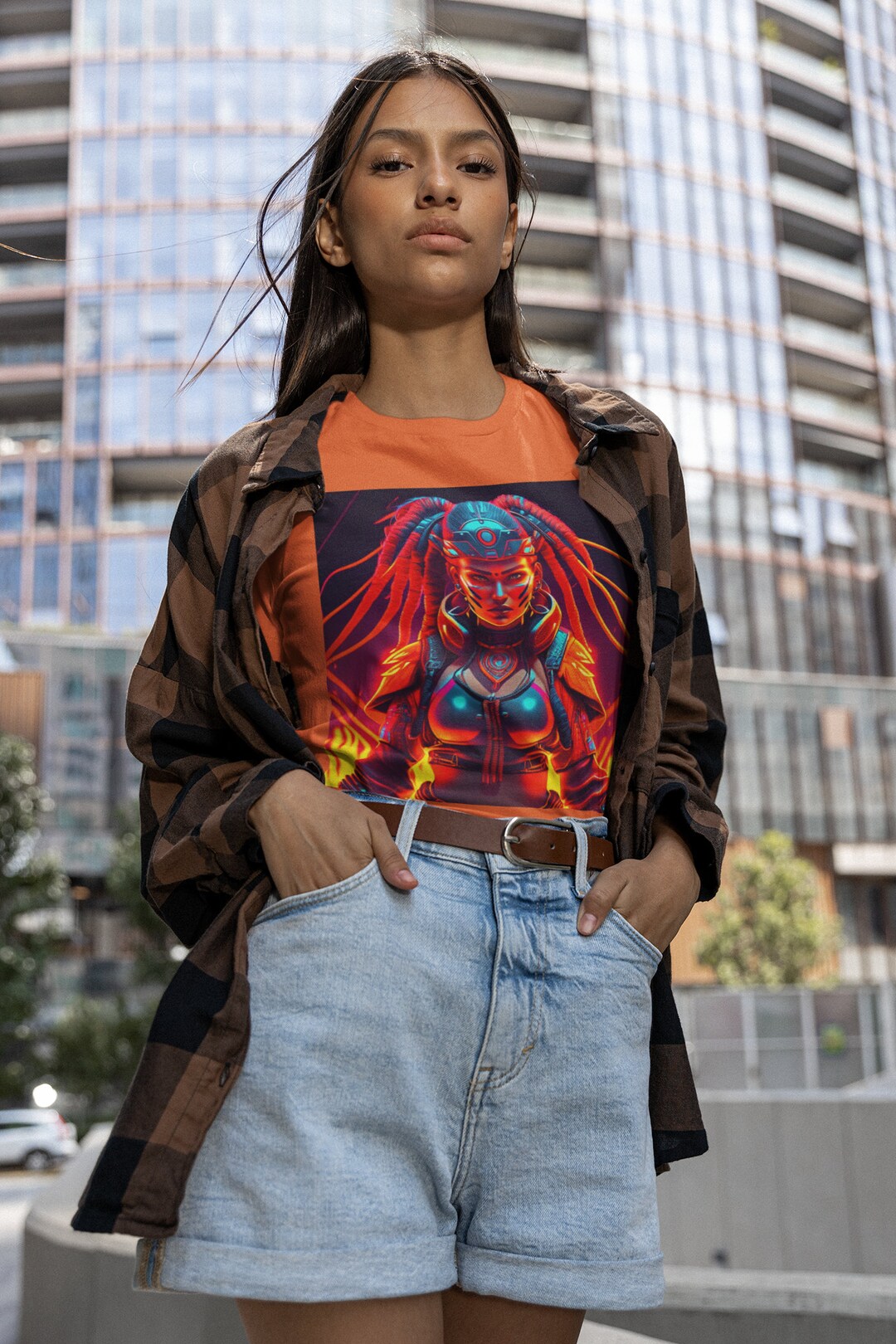 Native Cyberpunk Female Ninja, Anime, Art, Braids,warrior - Etsy
