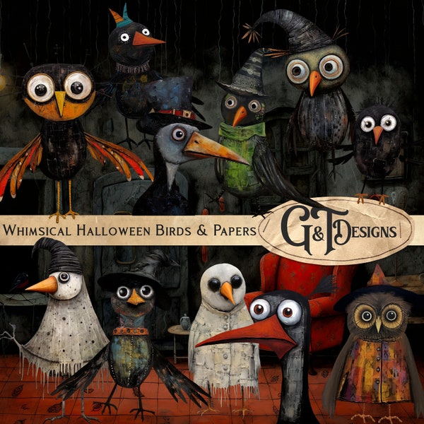 Whimsical Birds - Etsy