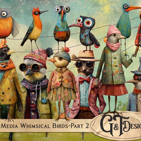 Whimsical Bird - Etsy