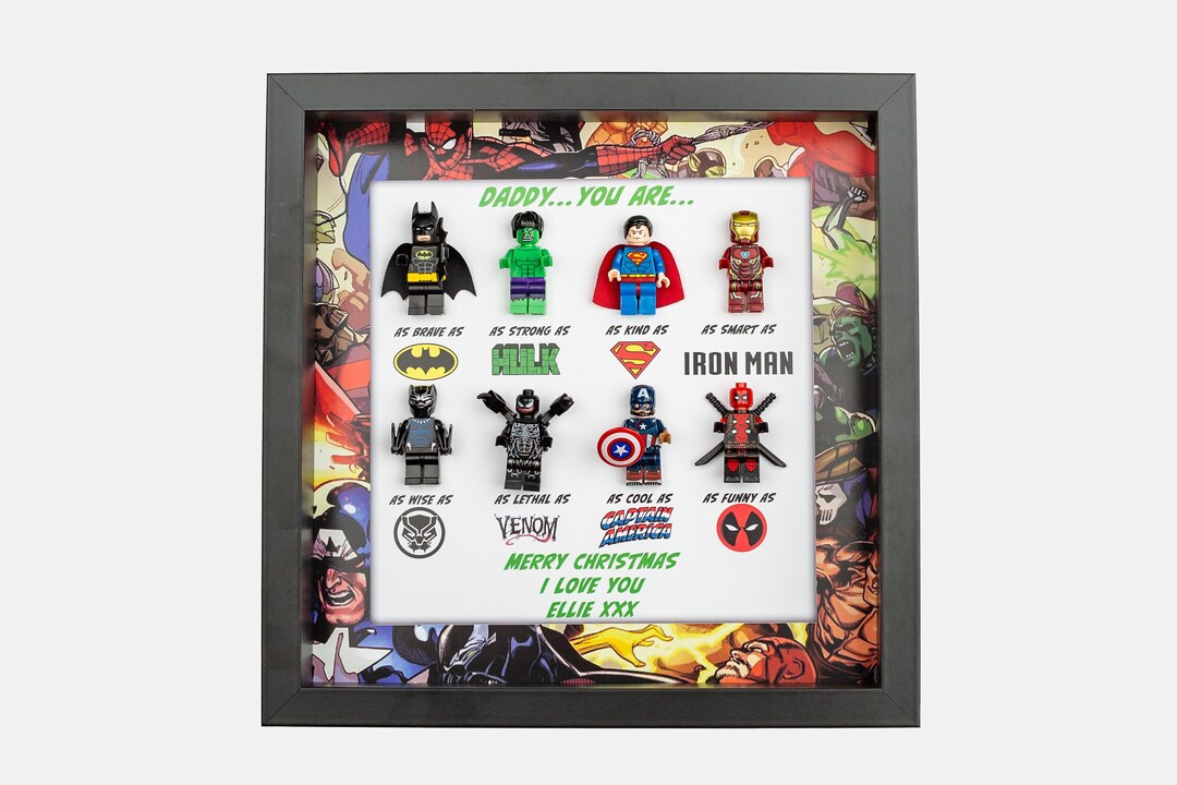 Lego, DC, Marvel, Minifigures, Lego Frames, Superhero, Gift, Fathers ...