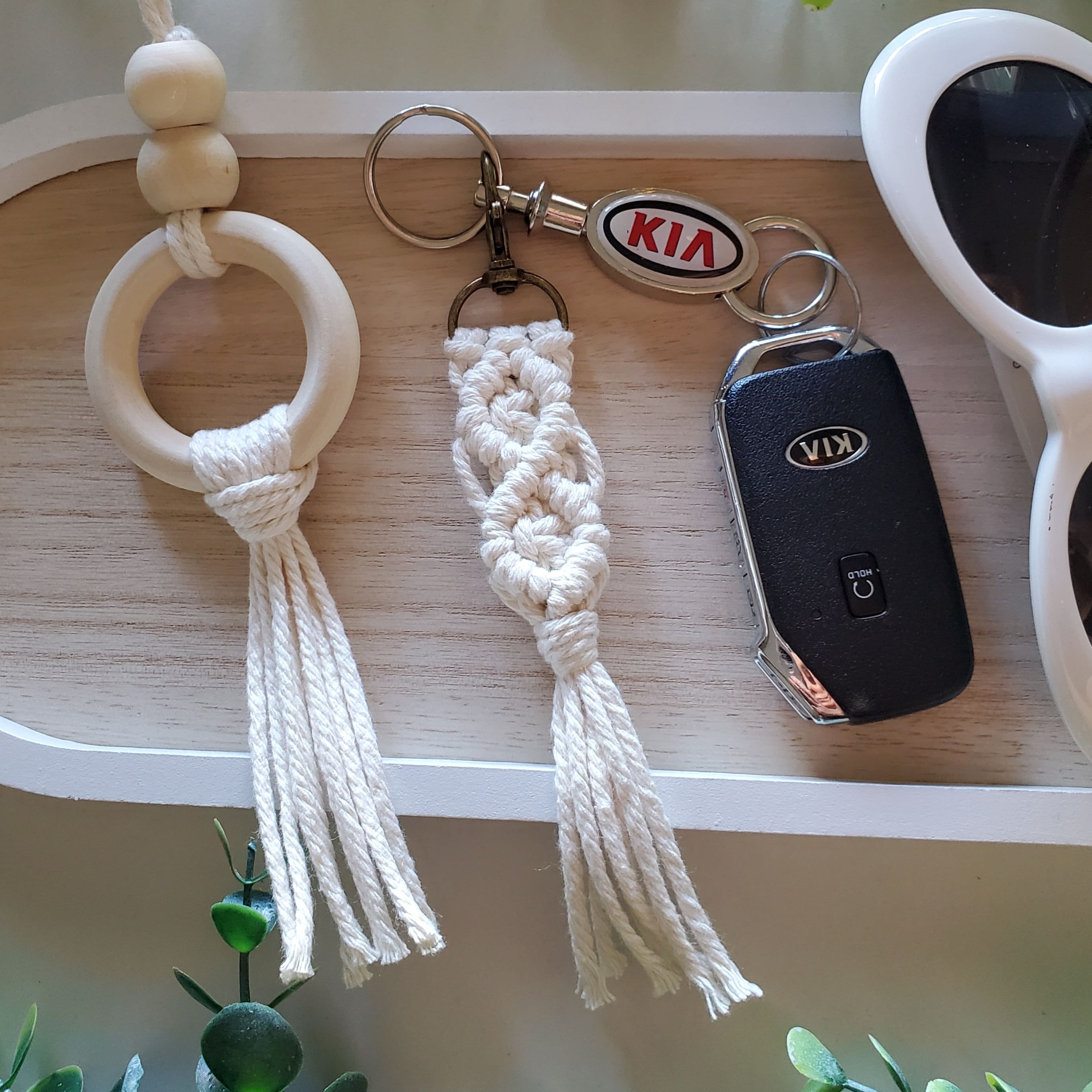 Macrame Car Charm/oil Diffuser Modern Boho Car Accessories - Etsy