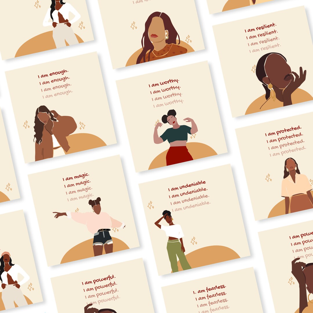 Set of 10 Diverse Affirmations INSTANT DOWNLOAD Instagram Digital ...