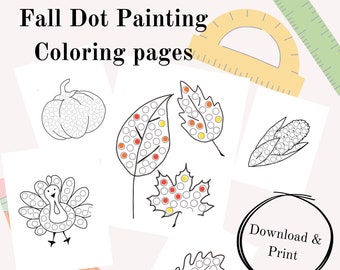 Thanksgiving Dot Marker Coloring Pages Thanksgiving PDF - Etsy