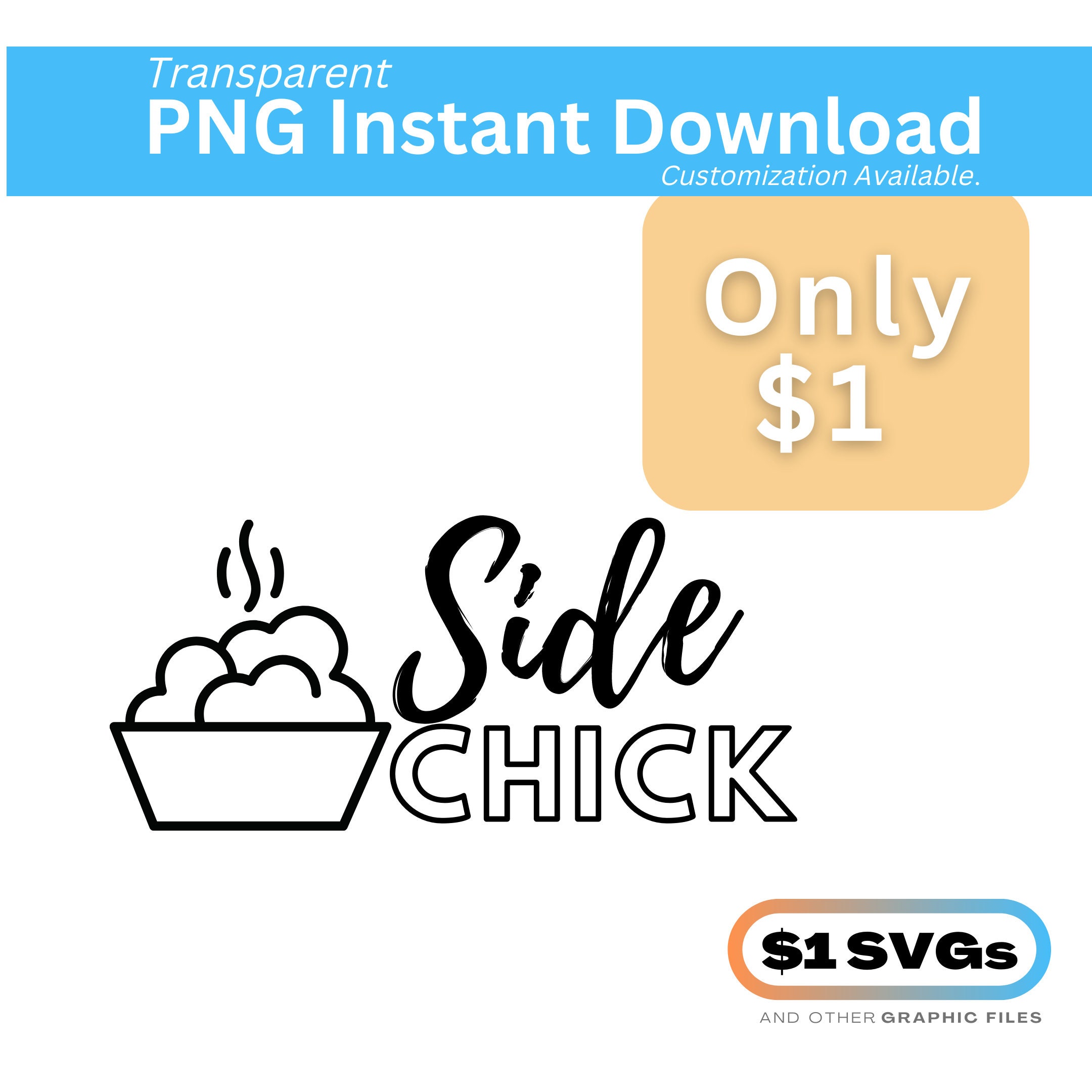 Side Chick Transparent PNG Cut File - Etsy Australia