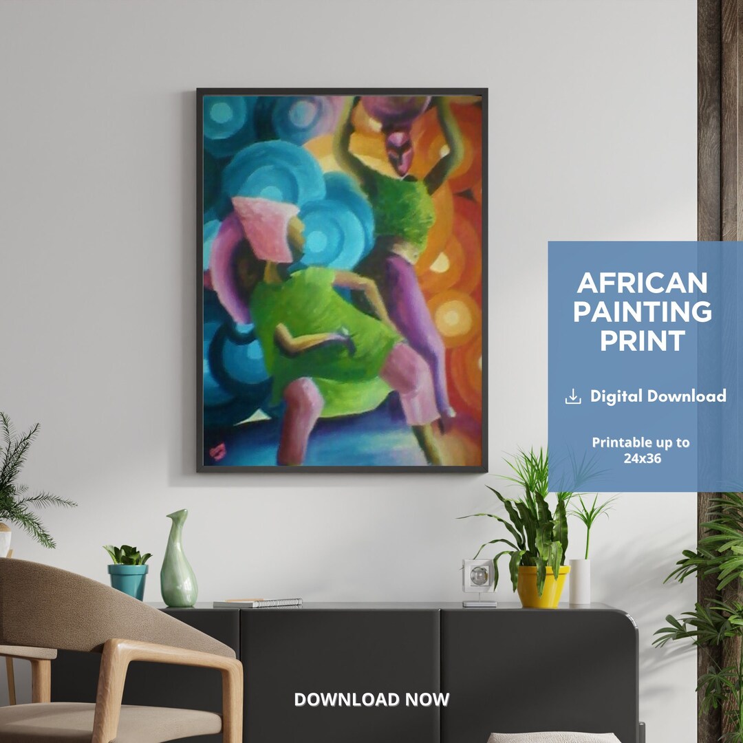 Abstract African Women Painting Digital Download Wall Art Print - Etsy