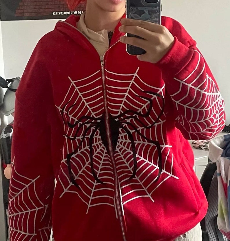 Red Spider Web Jacket - Etsy