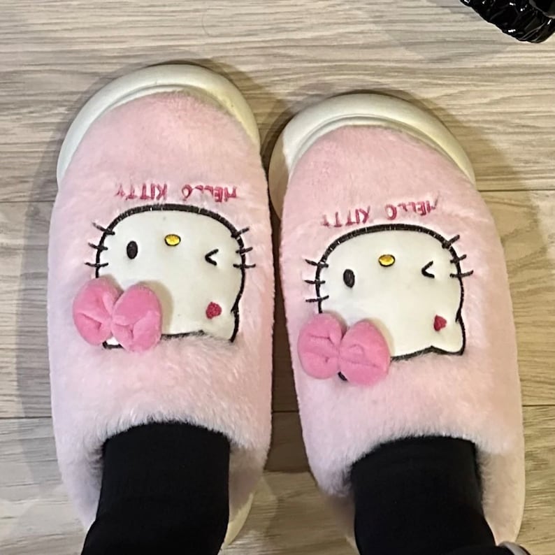 Hello Kitty Slippers - Etsy