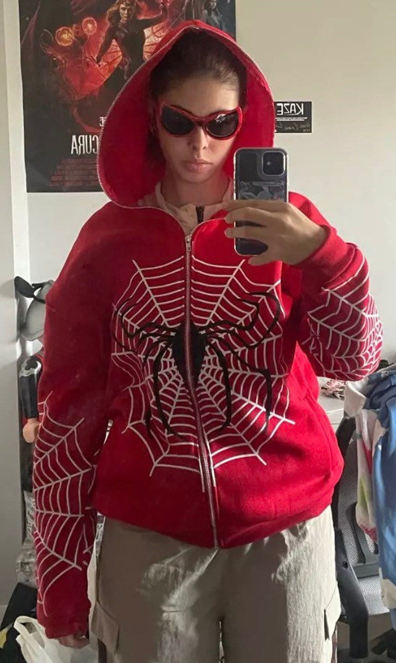 Red Spider Web Jacket - Etsy