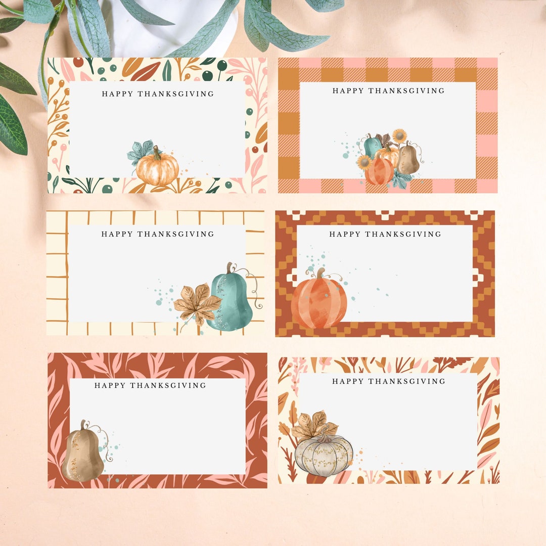 Thanksgiving Place Cards- Thanksgiving Name Cards- Printable Name Cards ...